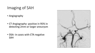 Subarachnoid hemorrhage in brain. .pptx