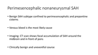 Subarachnoid hemorrhage in brain. .pptx