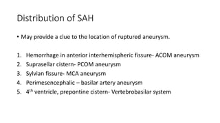Subarachnoid hemorrhage in brain. .pptx