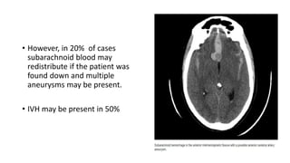 Subarachnoid hemorrhage in brain. .pptx