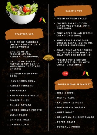 Sahana castle restaurant menu | PDF