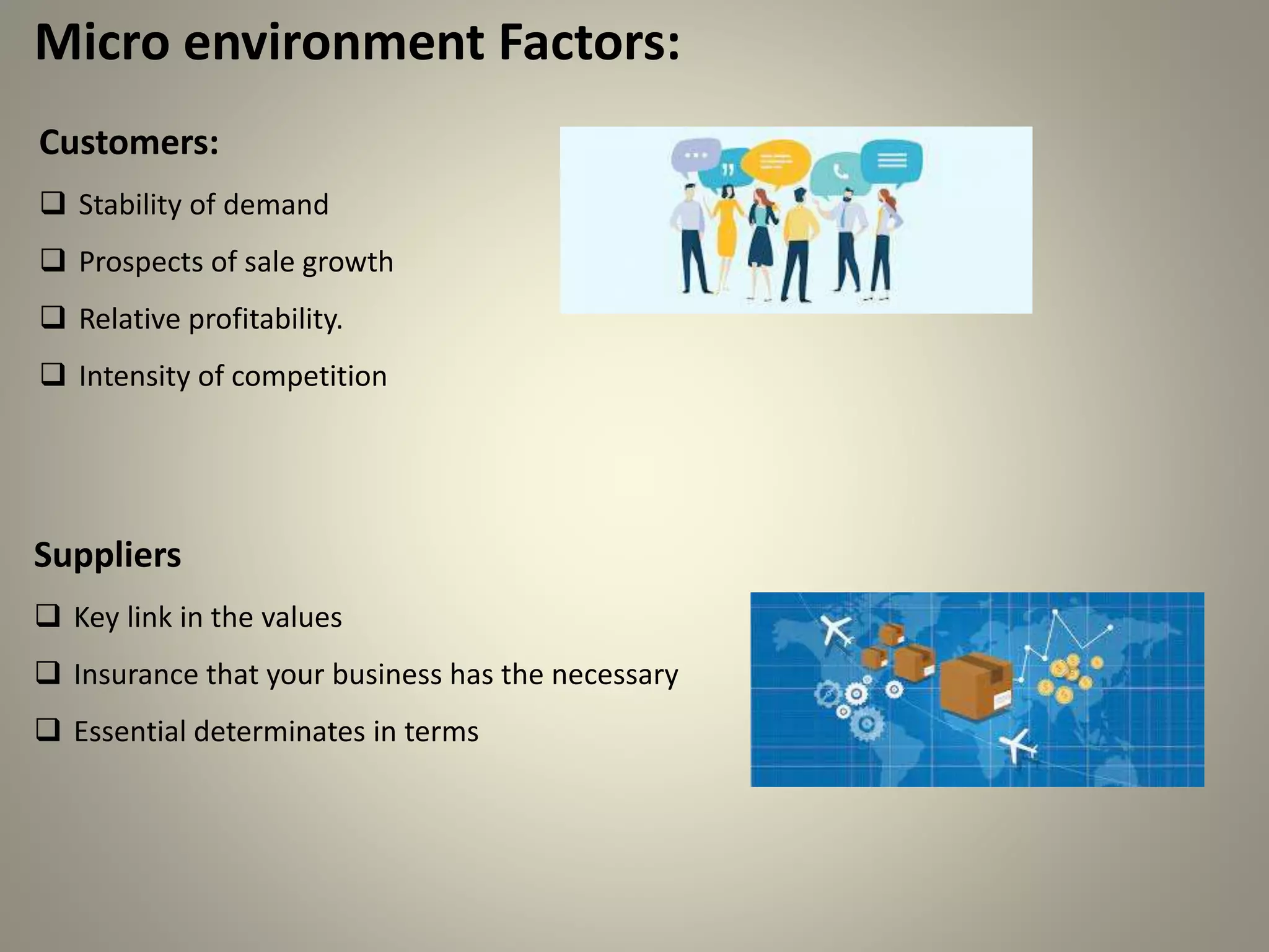 MICRO AND MACRO ENVIRONMENTAL FACTORS ON MARKETING | PPTX