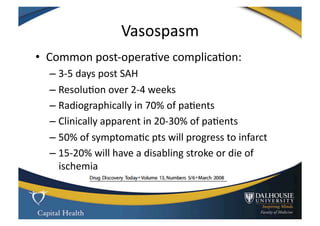 Subarachnoid hemorrhage and Vasospasm | PDF