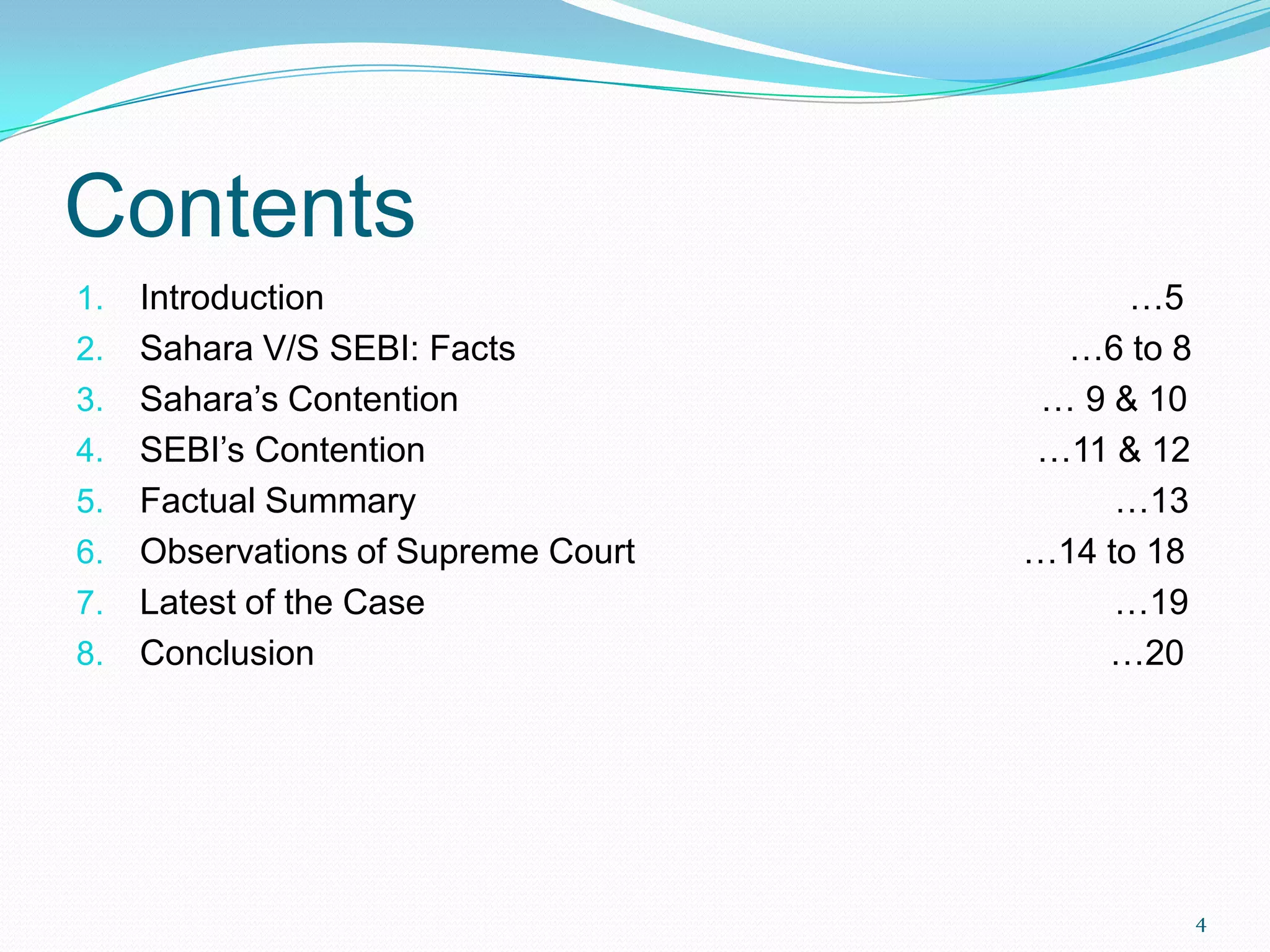 Sahara V/s Sebi Case analysis (Law point of view) | PPTX