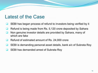 Sahara V/s Sebi Case analysis (Law point of view) | PPTX