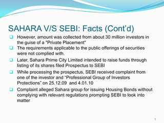 Sahara V/s Sebi Case analysis (Law point of view) | PPTX