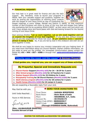 Sahara ministries ministry partnership | PDF