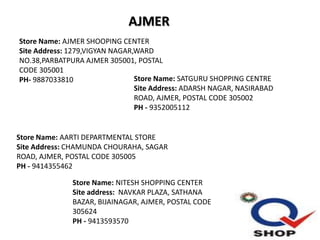 Sahara Q Shop Locator Rajasthan | PPTX