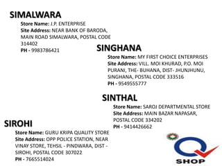 Sahara Q Shop Locator Rajasthan | PPTX