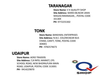 Sahara Q Shop Locator Rajasthan | PPTX