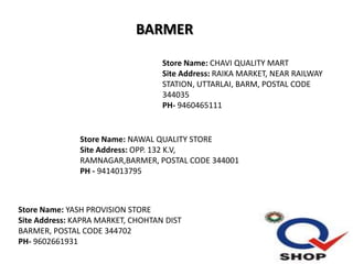 Sahara Q Shop Locator Rajasthan | PPTX