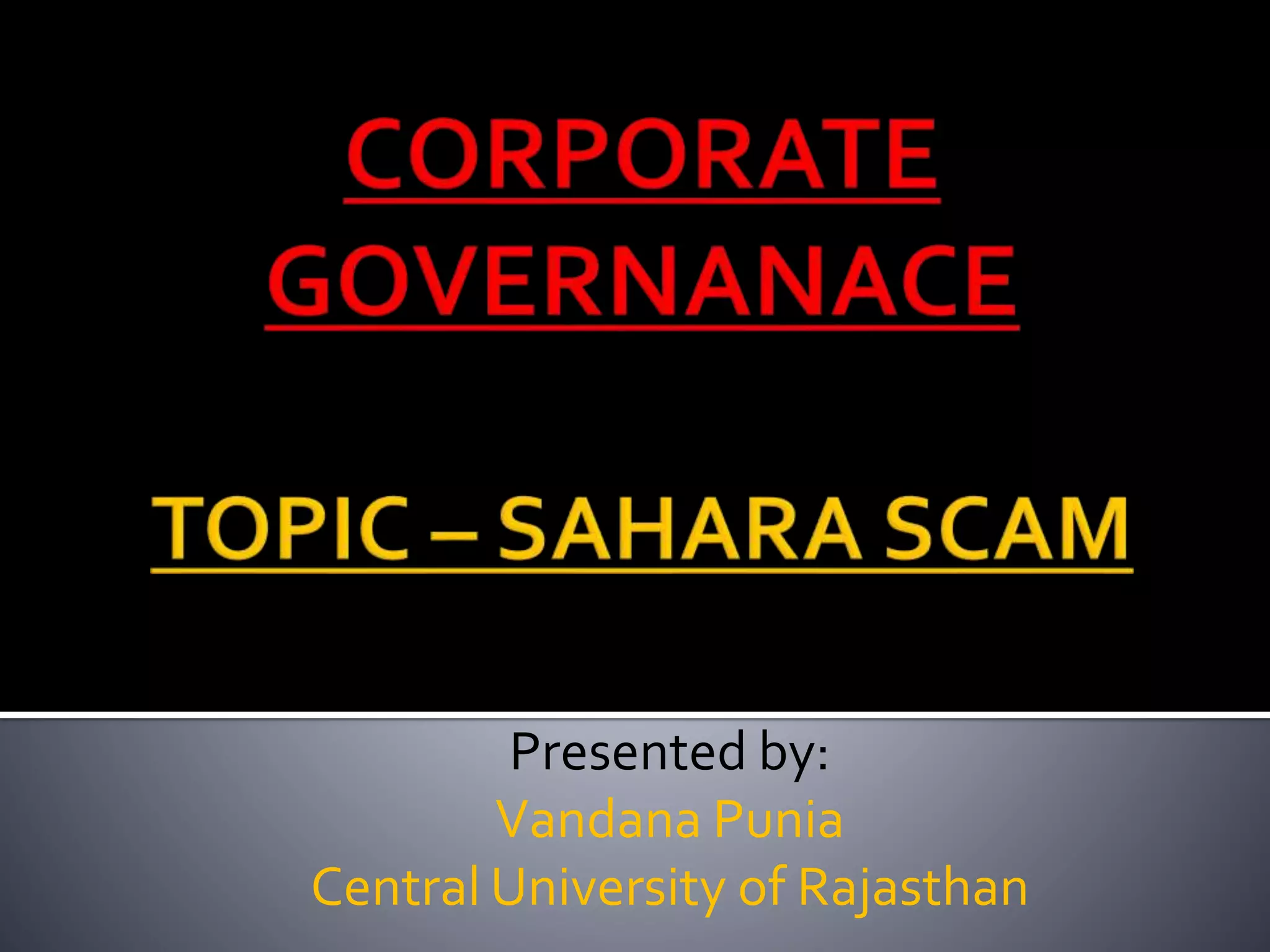 Sahara scam | PPTX