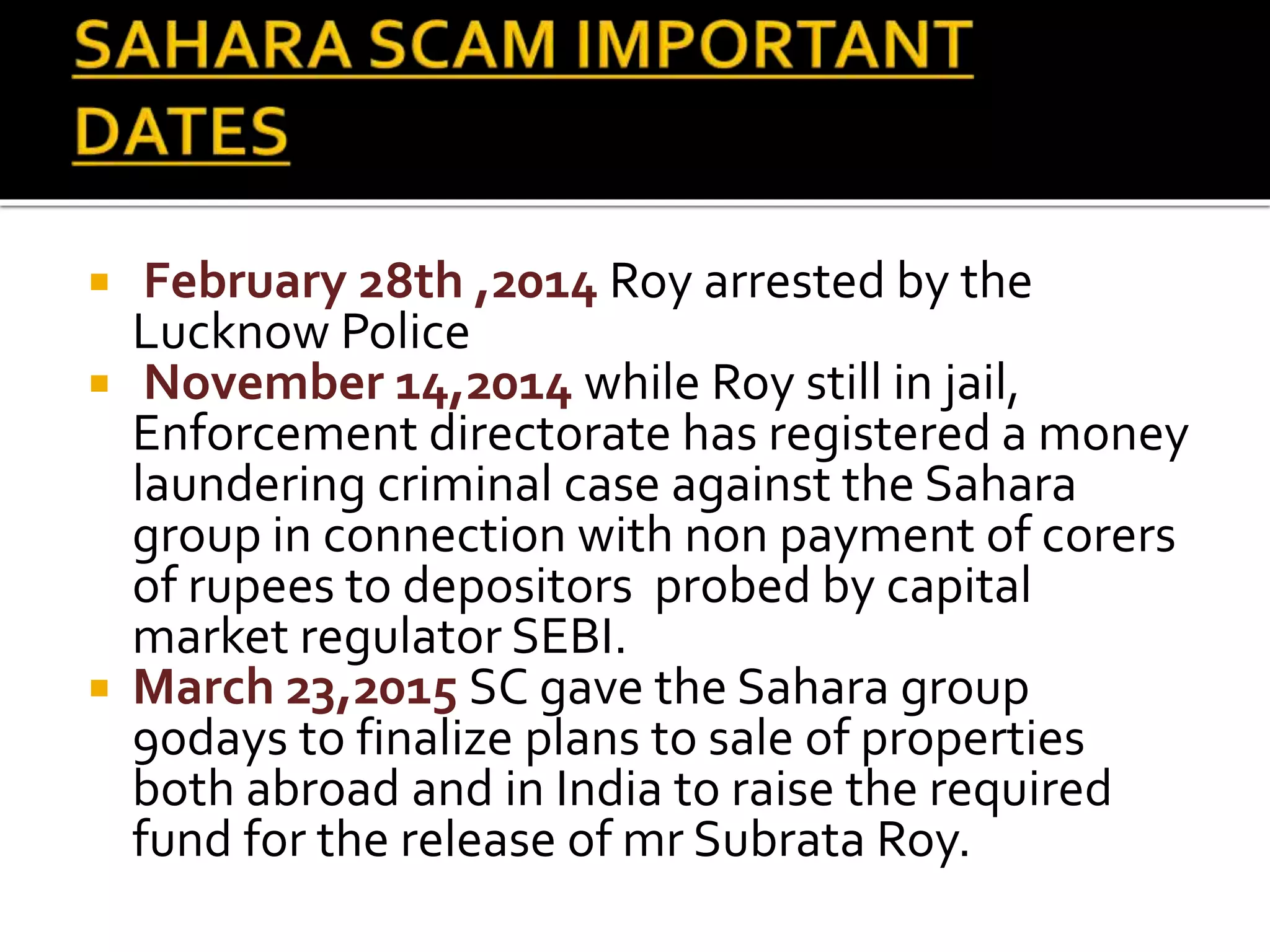 Sahara scam | PPTX