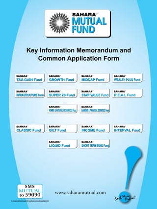 Sahara tax gain fund application form | PDF