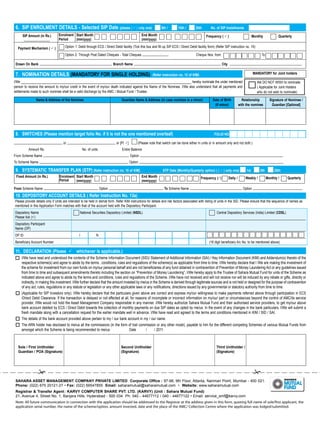 Sahara tax gain fund application form | PDF