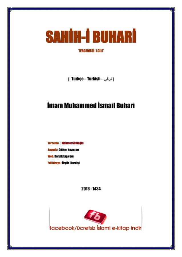 Sahih-i Buhari Hadis kitabı oku | PDF