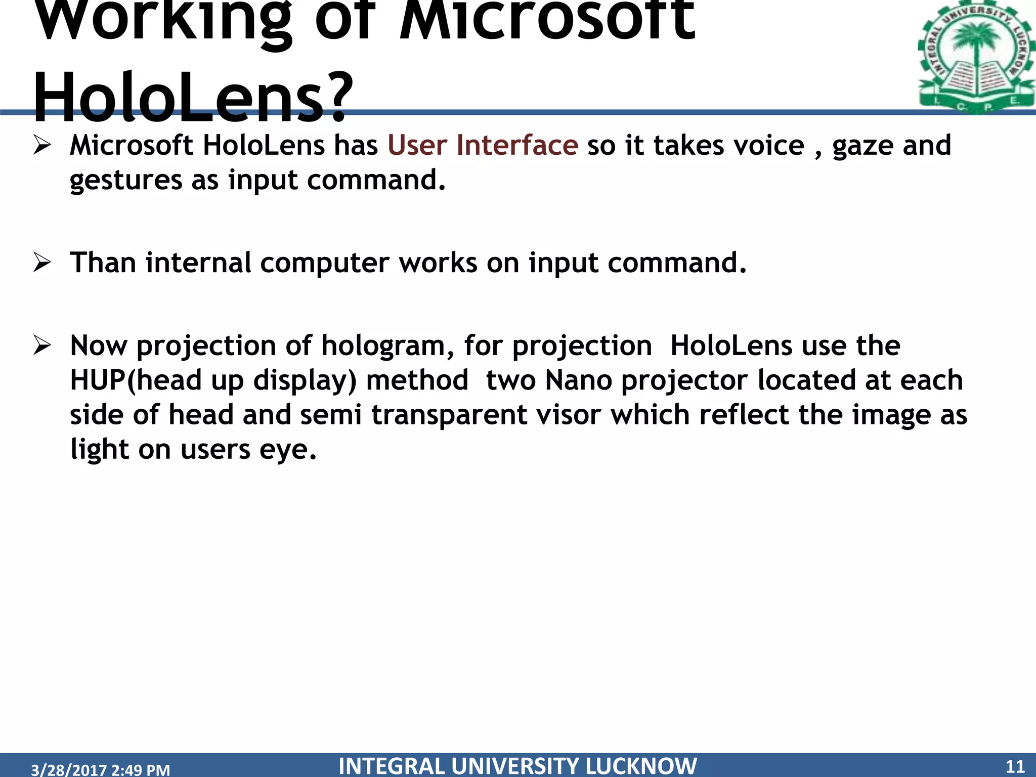 Microsoft HoloLens | PPTX | Computer Peripherals | Computing