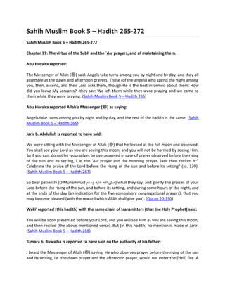 Explaining Sahih Muslim Book 5 – Hadith 265-272 | PDF