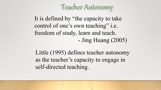 Teacher Autonomy and Accountability | PPTX