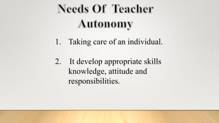 Teacher Autonomy and Accountability | PPTX