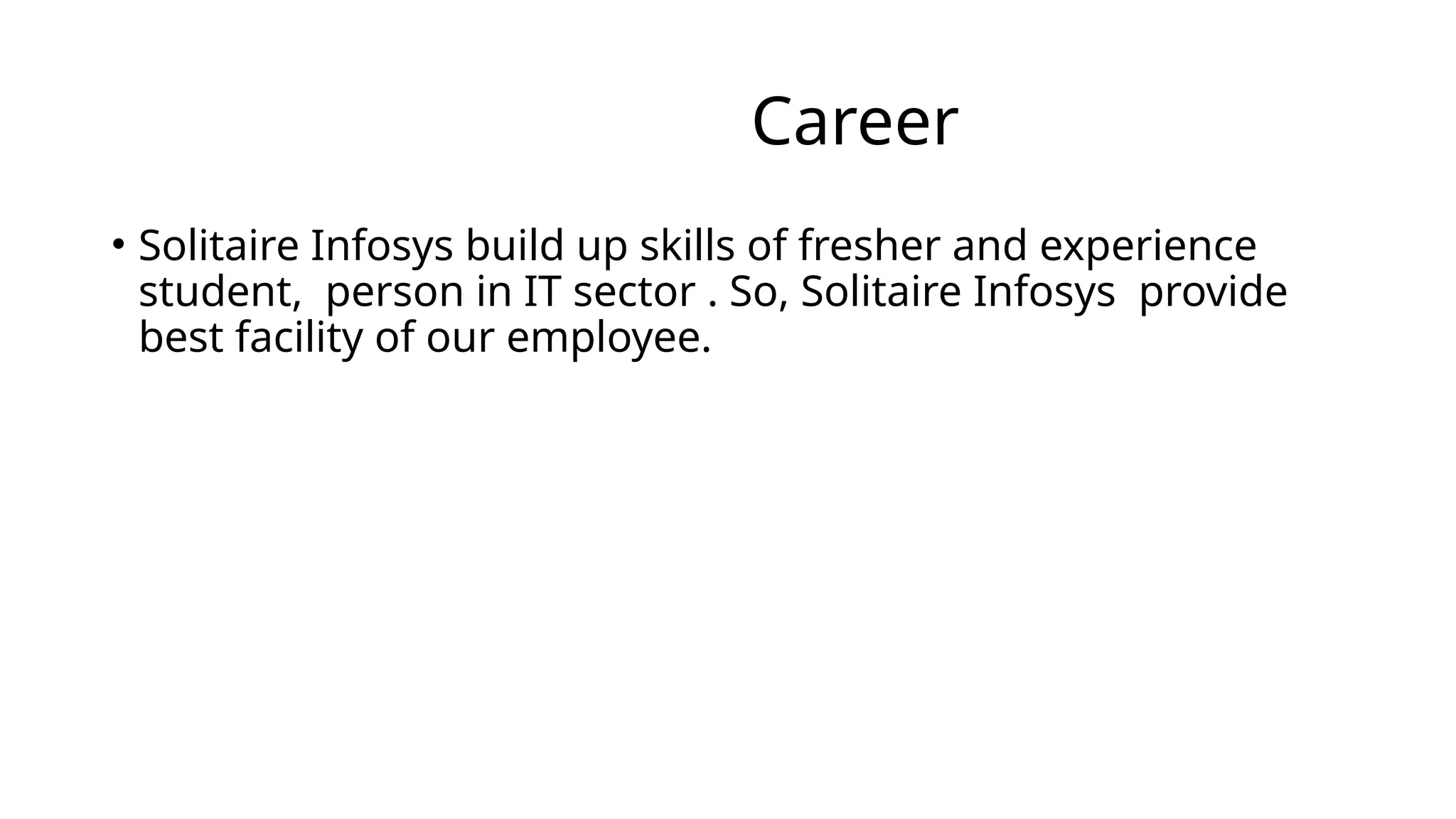 Introduction about Solitaire Infosys Pvt.ltd