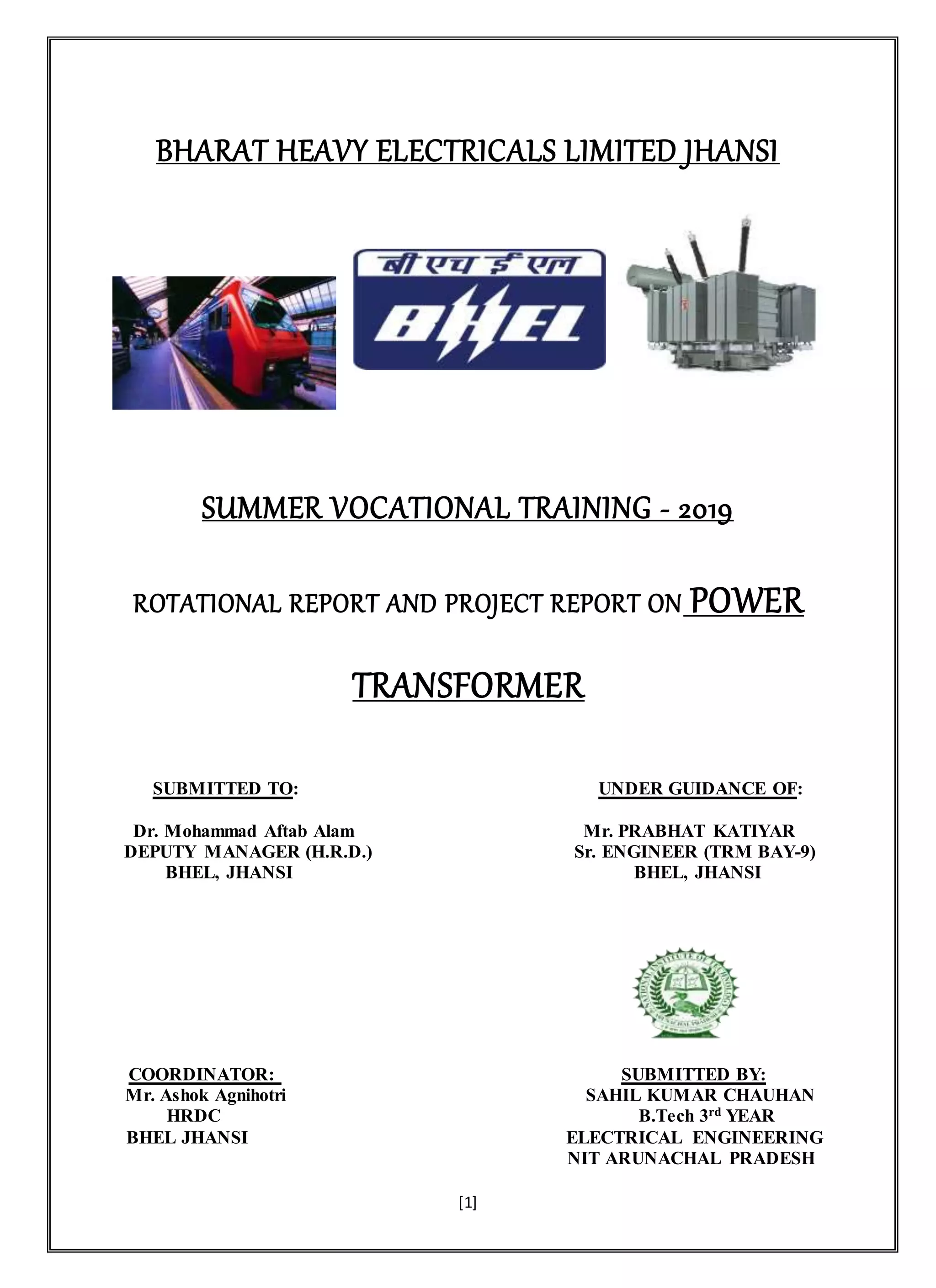 Sahil BHEL JHANSI assembely of power transformer | DOCX