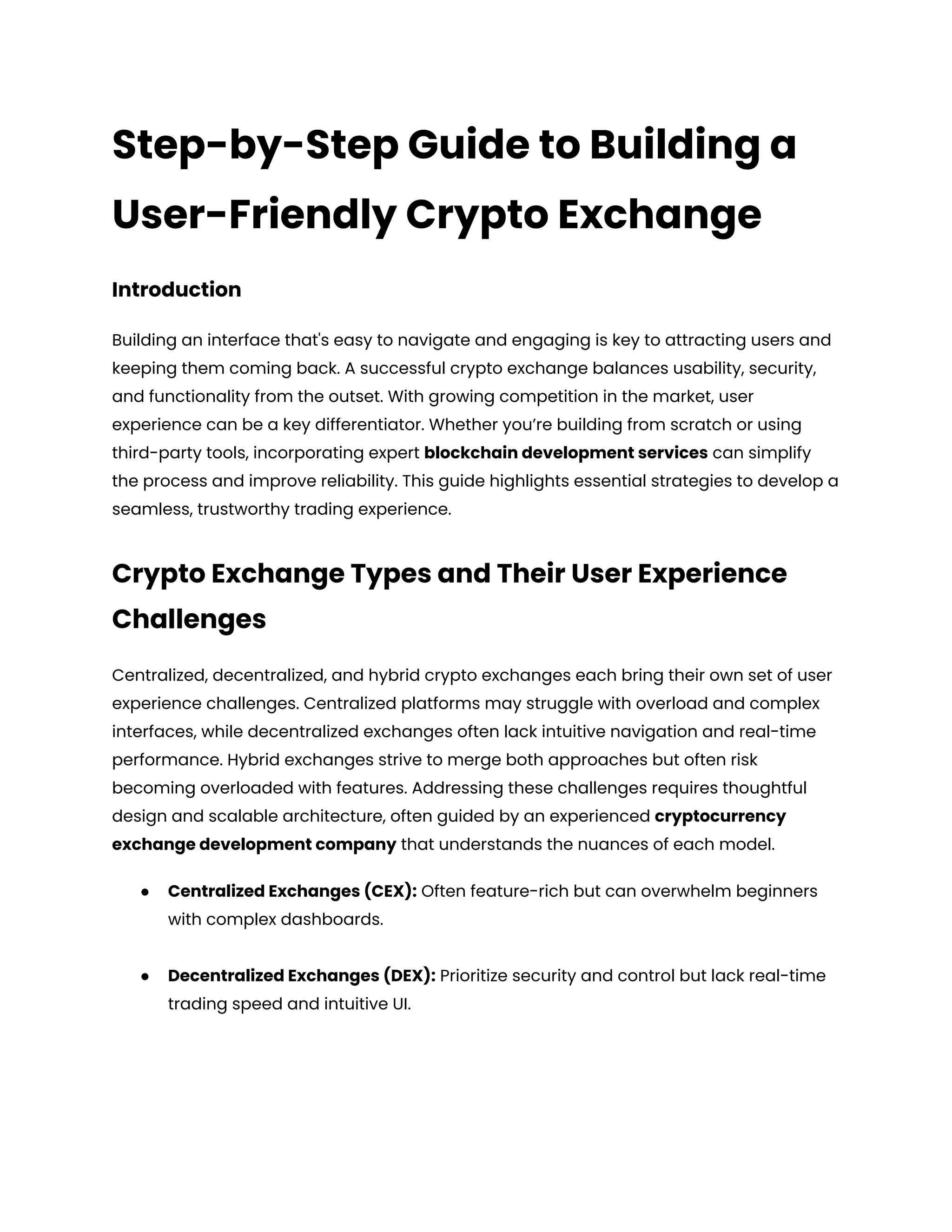 Step-by-Step Guide to Building a User-Friendly Crypto Exchange | PDF