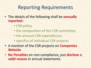 Corporate Social Responsibility - Section 135 of Companies Act, 2013 | PPTX
