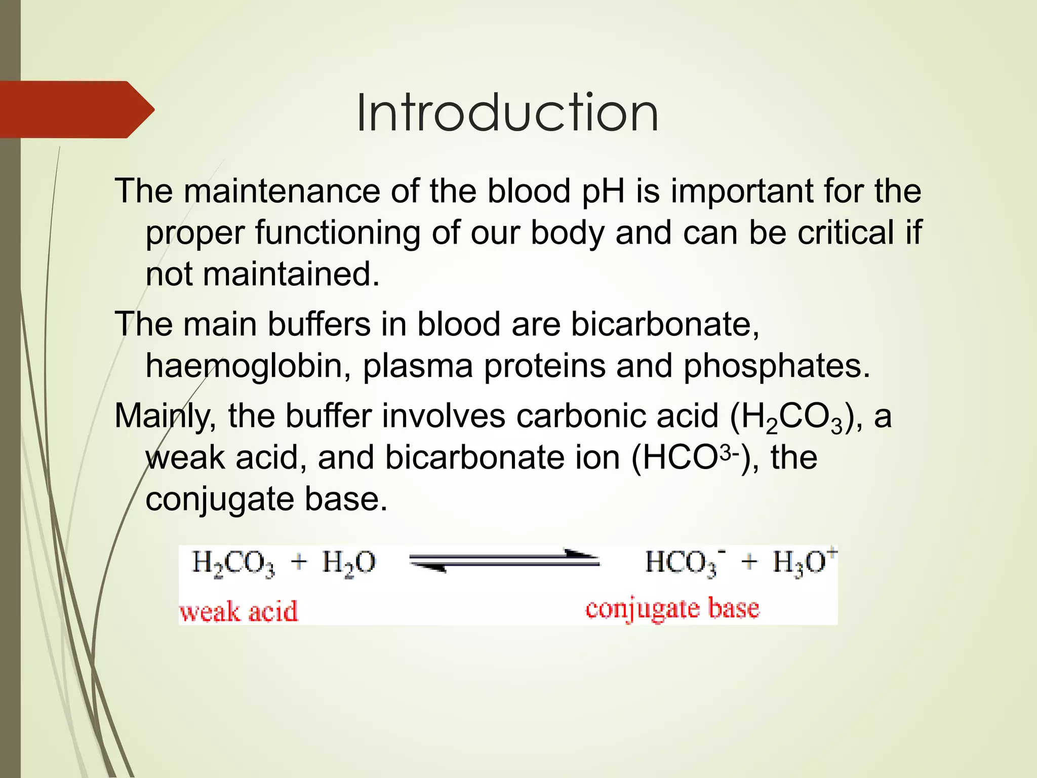 Buffer solutions. Blood buffer systems and their mechanisms of action. Sahil ppt | PDF