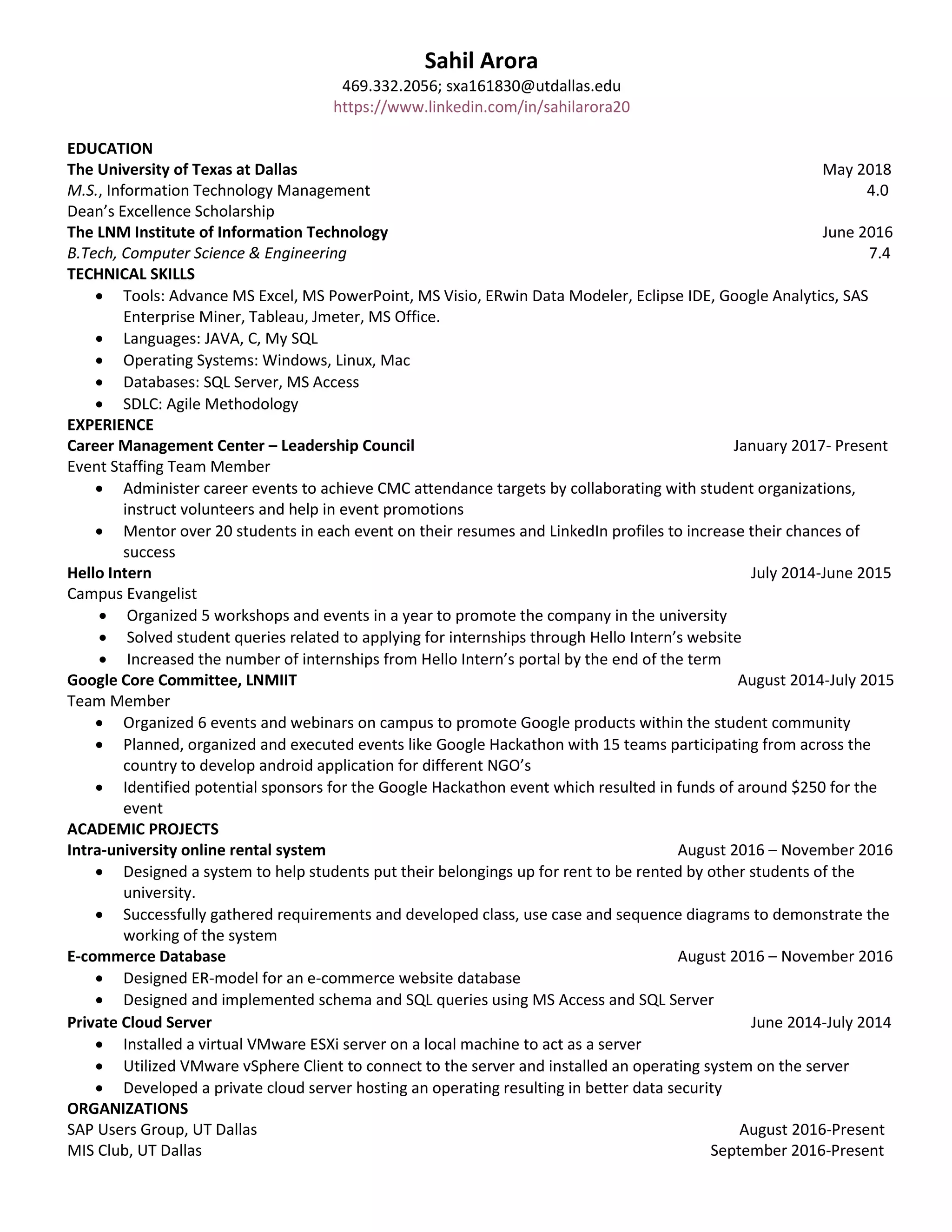 Sahil resume | PDF