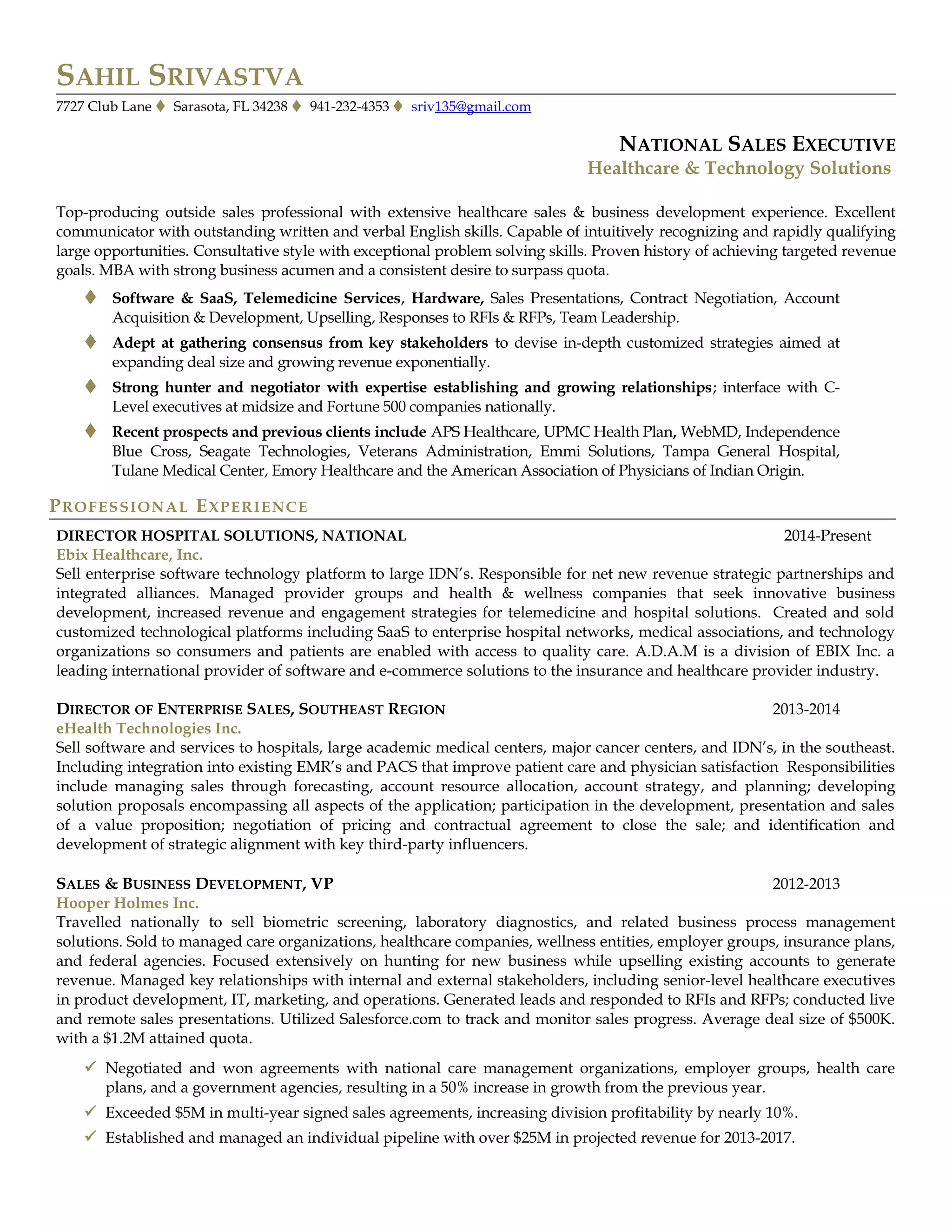 Sahil Srivastva resume Ebix Healthcare | DOC