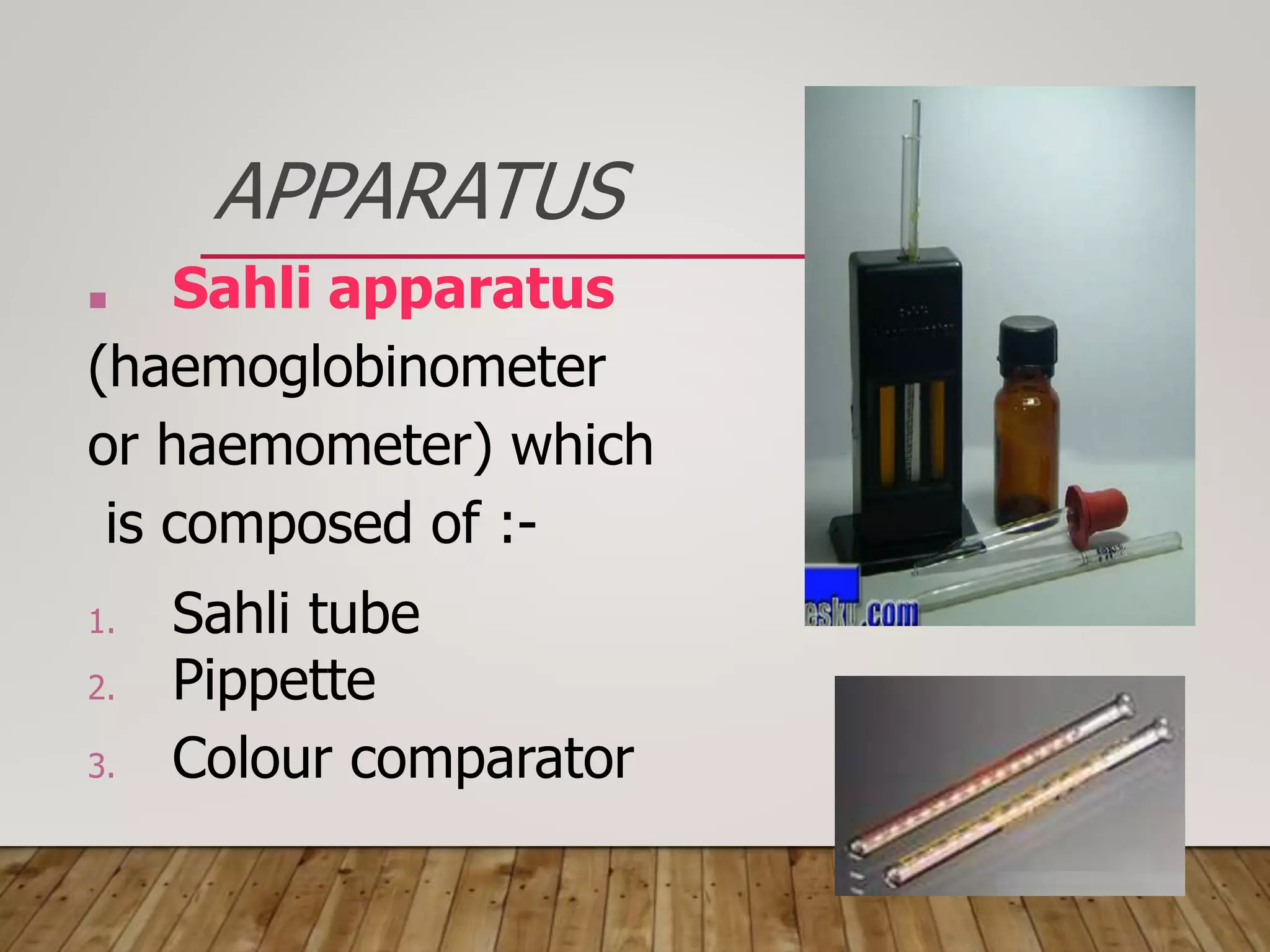 Sahli+pcv practical hemoglobinometer and hematocrite | PPTX