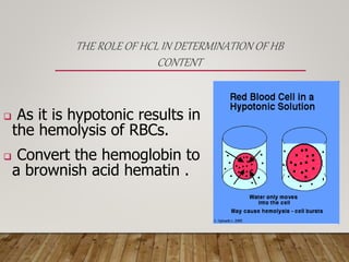 Sahli+pcv practical hemoglobinometer and hematocrite | PPTX