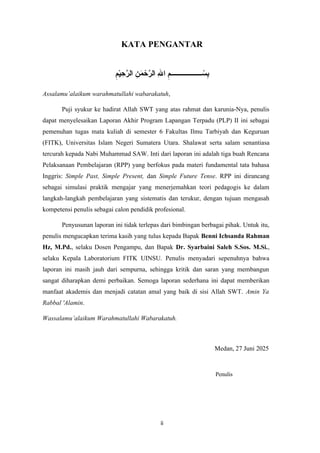 Laporan Individu - Pengenalan Lapangan Pendidikan (PLP) II - (RPP) | DOCX