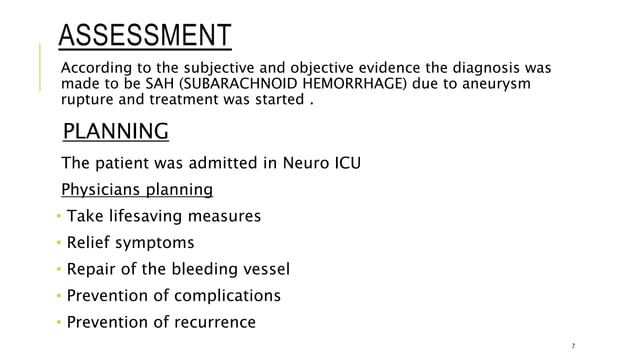 Case Presentation on STROKE (Subarachnoid Hemorrhage) | PPTX | Brain ...