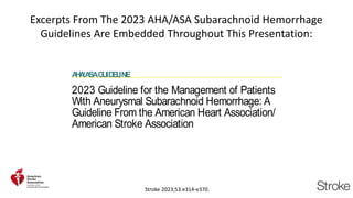 Neuroimaging Mastery Project: Presentation #6 Subarachnoid Hemorrhage ...