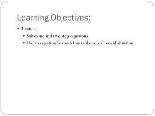 solving equations | PPT