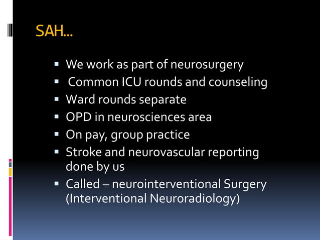 Management of SAH | PPTX | Blood Disorders | Diseases and Conditions