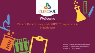 Patient Data Privacy and GDPR Compliance | PDF