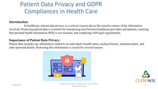 Patient Data Privacy and GDPR Compliance | PDF