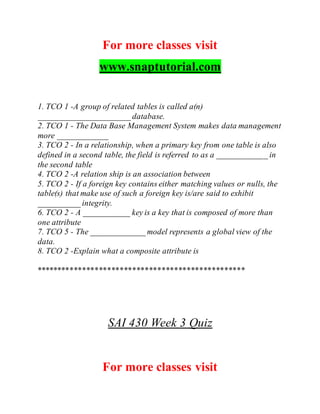 Sai 430 Enhance teaching / snaptutorial.com