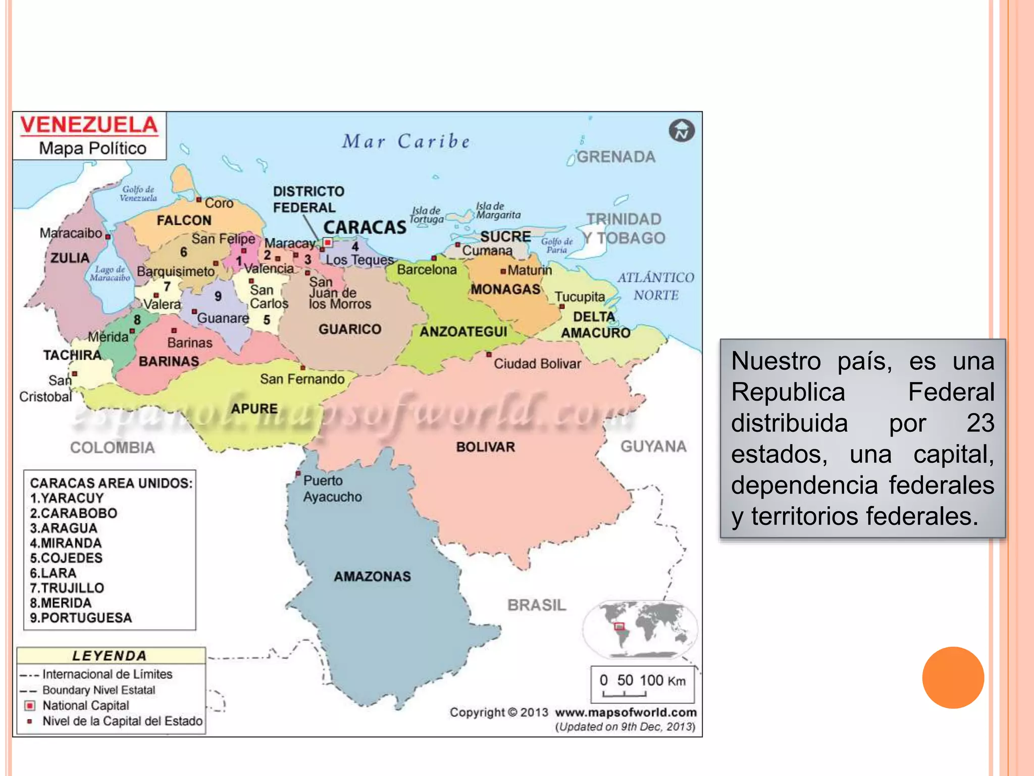 División Política territorial de la República Bolivariana de Venezuela ...