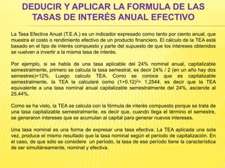 TASAS DE INTERES NOMINAL Y EFECTIVA UNIDAD 4 ING.ECONOMICA SAIA | PPTX