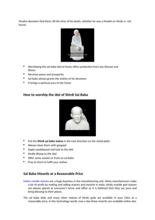 Sai Baba Statue is the Best Symbol of Spirituality.ppt