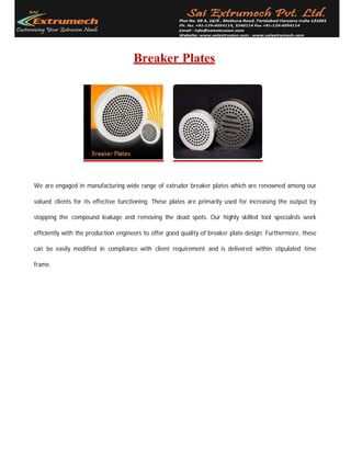 Sai Extrumech Company Profile | PDF