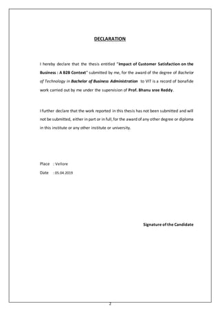 Impact of Customer Satisfaction on the Business | PDF