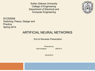 Artificial Neural Networks | PPTX