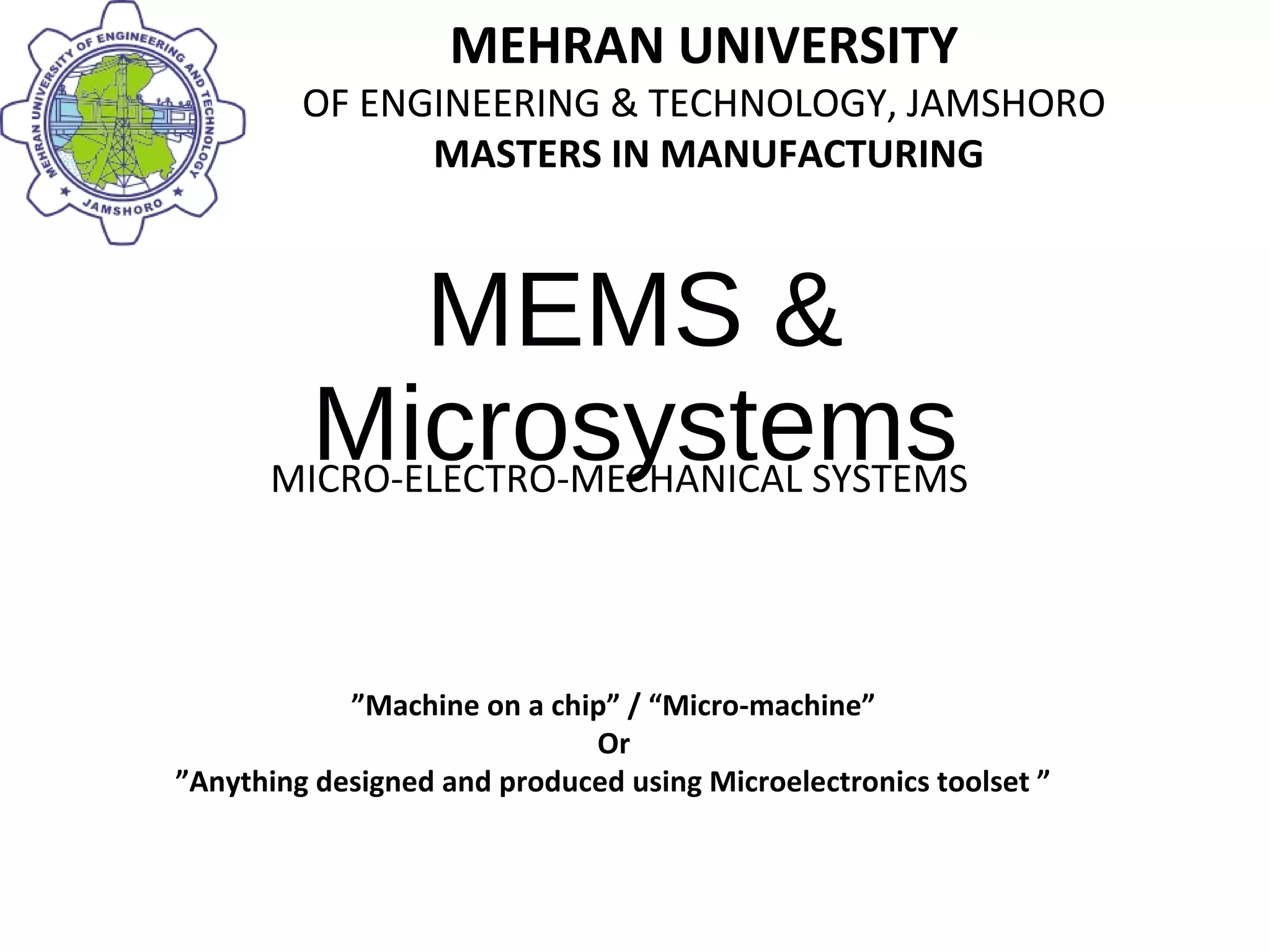 MEMS & micro systems | PPT