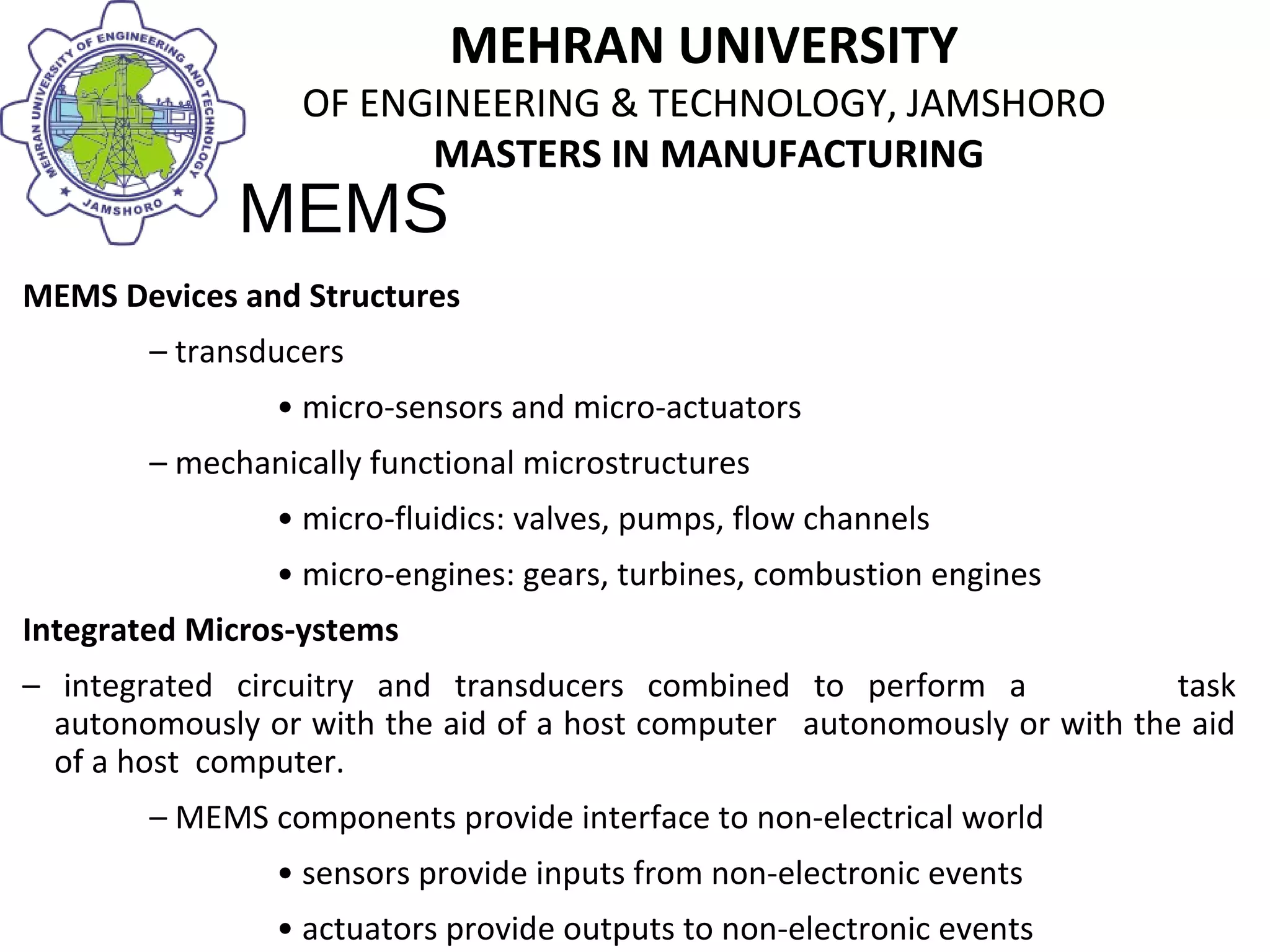 MEMS & micro systems | PPT
