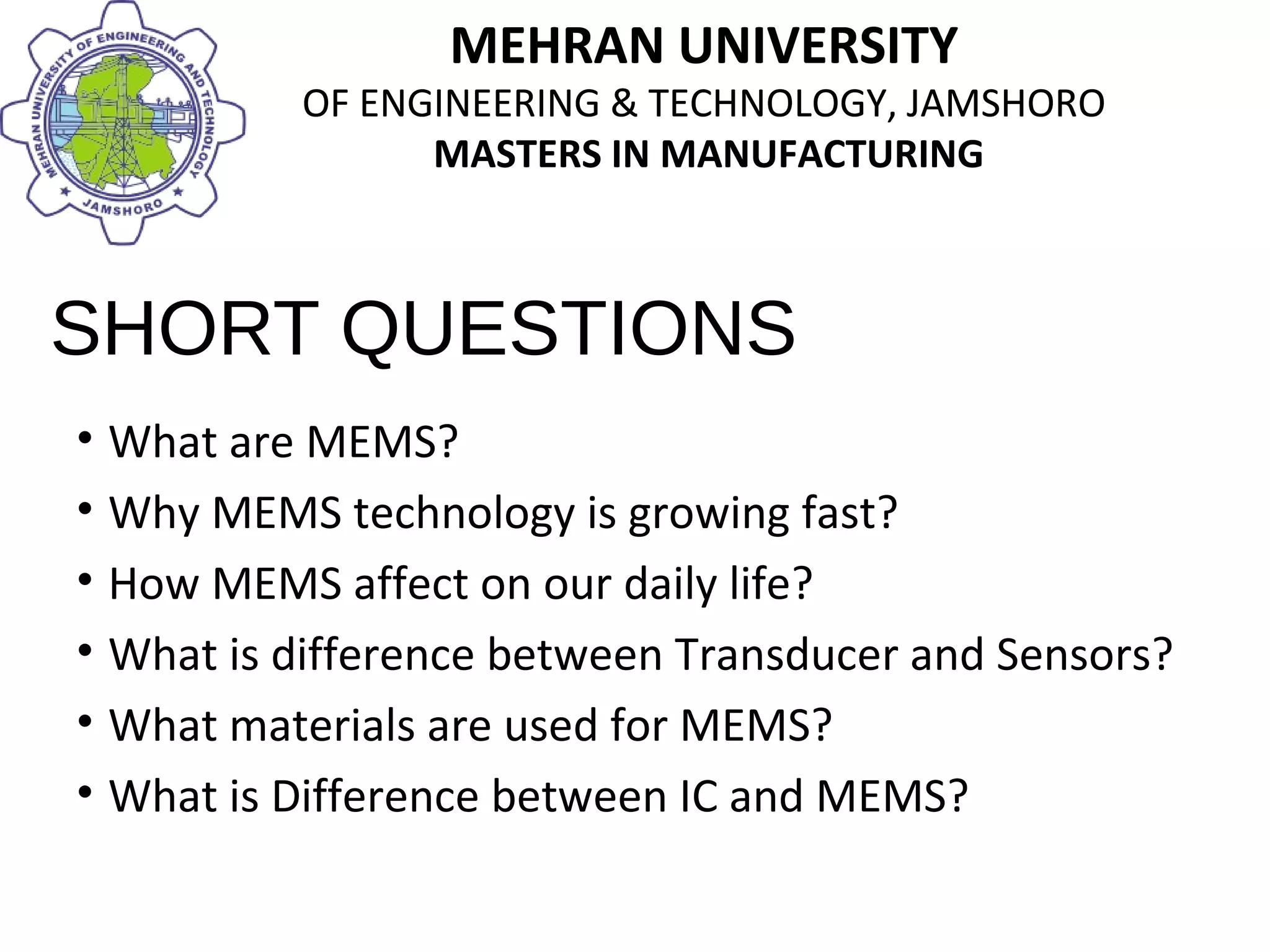 MEMS & micro systems | PPT